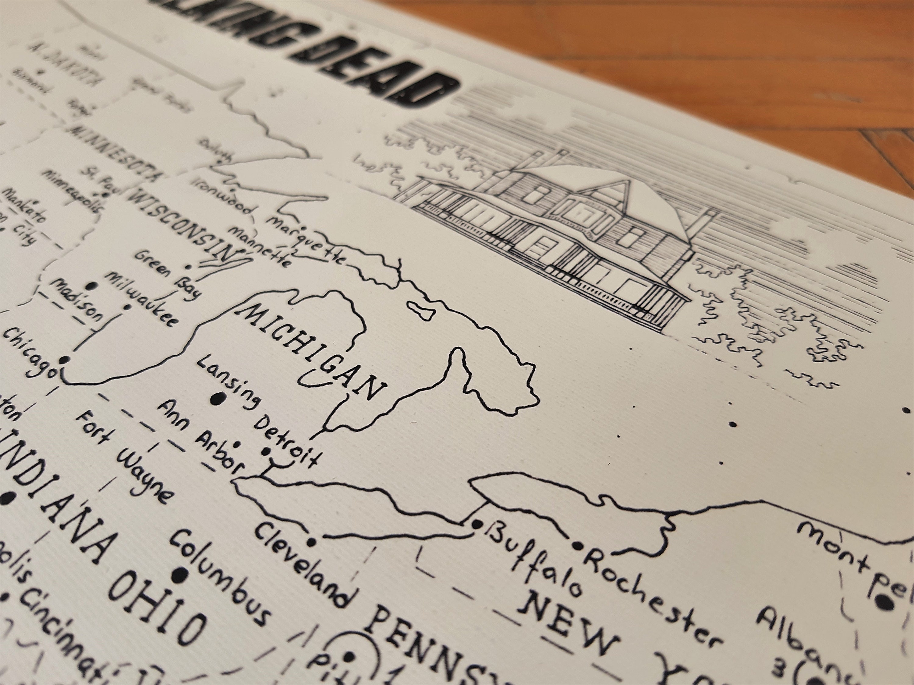 Hand Drawn the WALKİNG DEAD Map - Etsy Canada