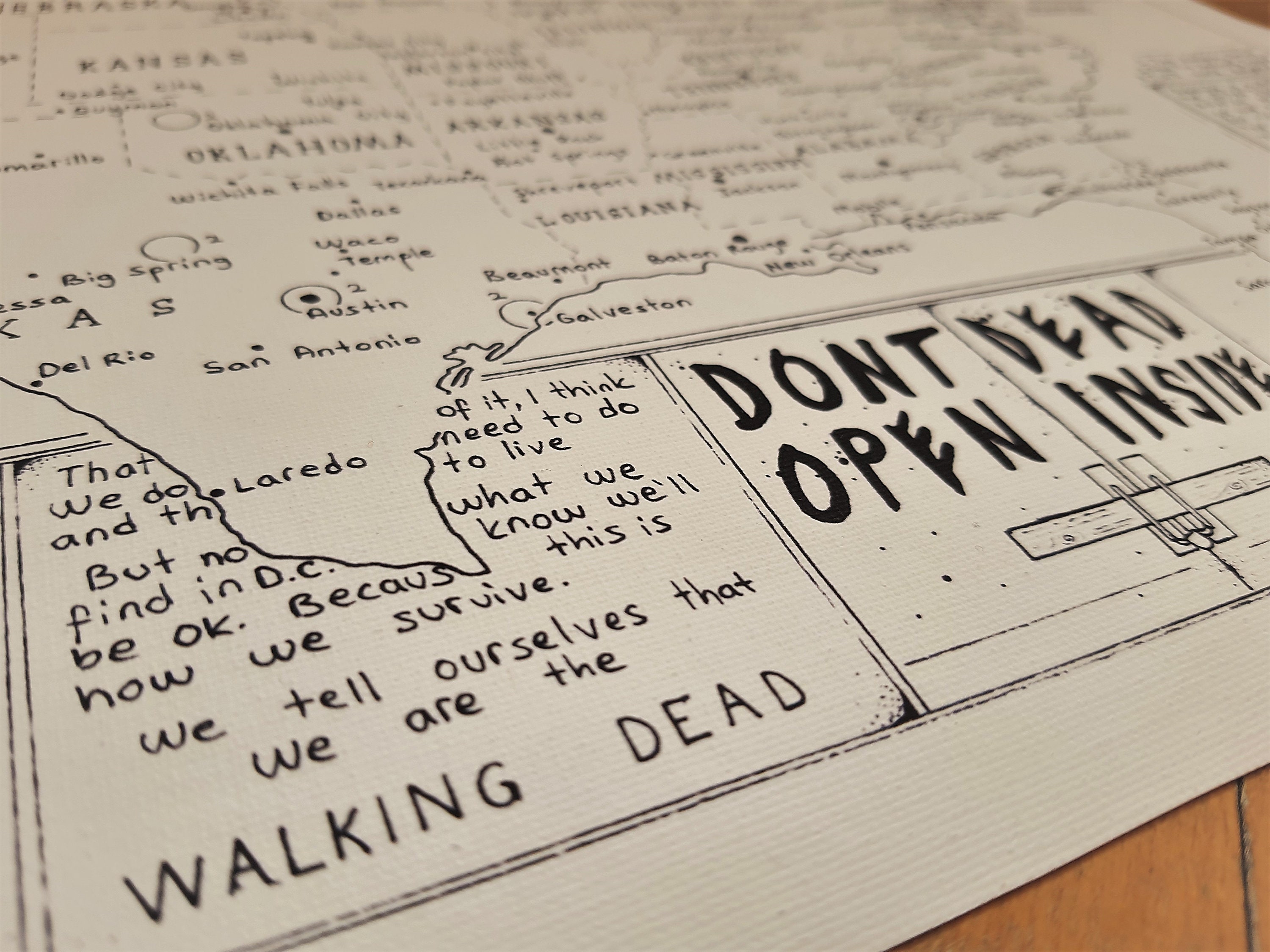 Hand Drawn the WALKİNG DEAD Map - Etsy Canada