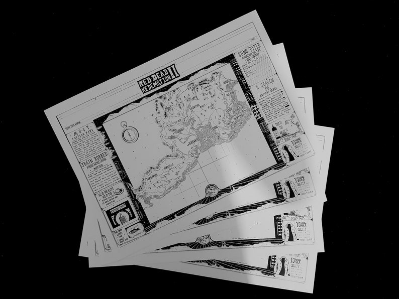 Hand Drawn Red Dead Redemption Map - Etsy UK