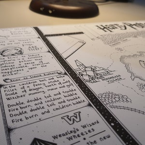 Hand Drawn Harry Potter Hogwarts Map - Etsy