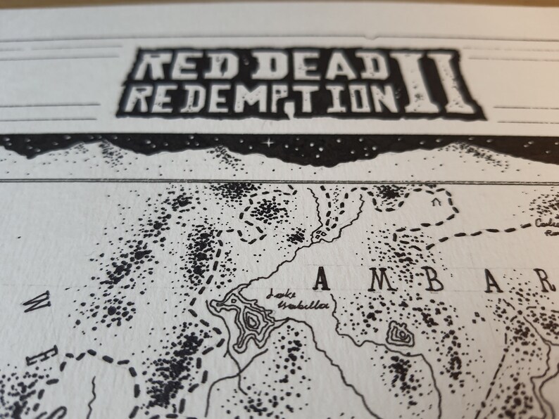 Hand Drawn Red Dead Redemption Map - Etsy UK
