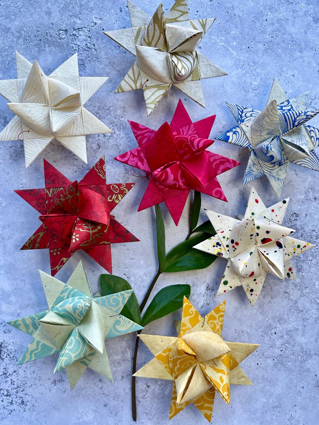 Large Christmas Tree Stars, Paper Star Ornament, Handmade Ornament ...