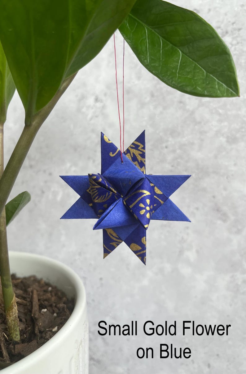 Small Christmas Tree Stars, Paper Star Ornament, Handmade Ornament ...