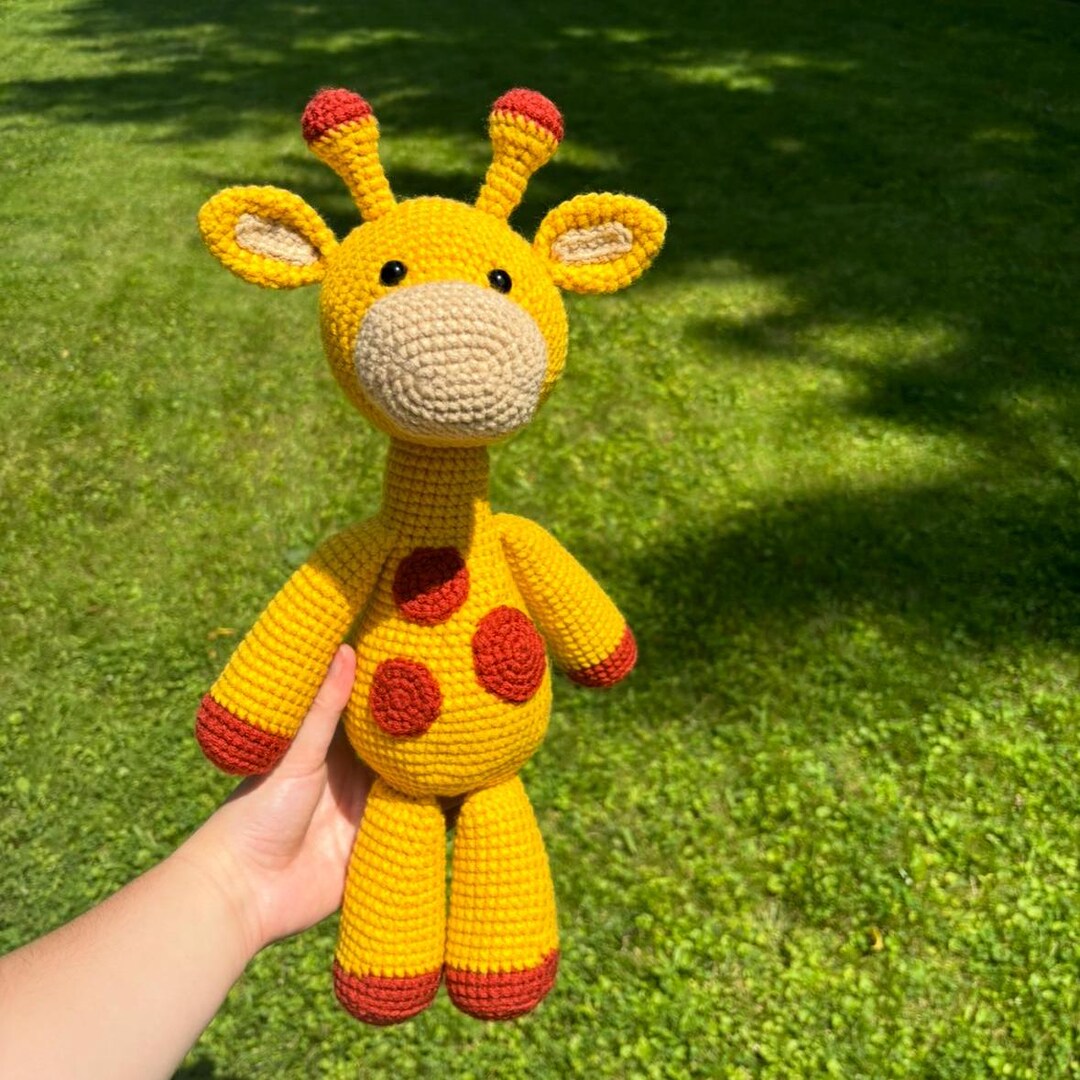 Handmade Crochet Amigurumi Stuffed Yellow Giraffe Toy Plush Plushie ...