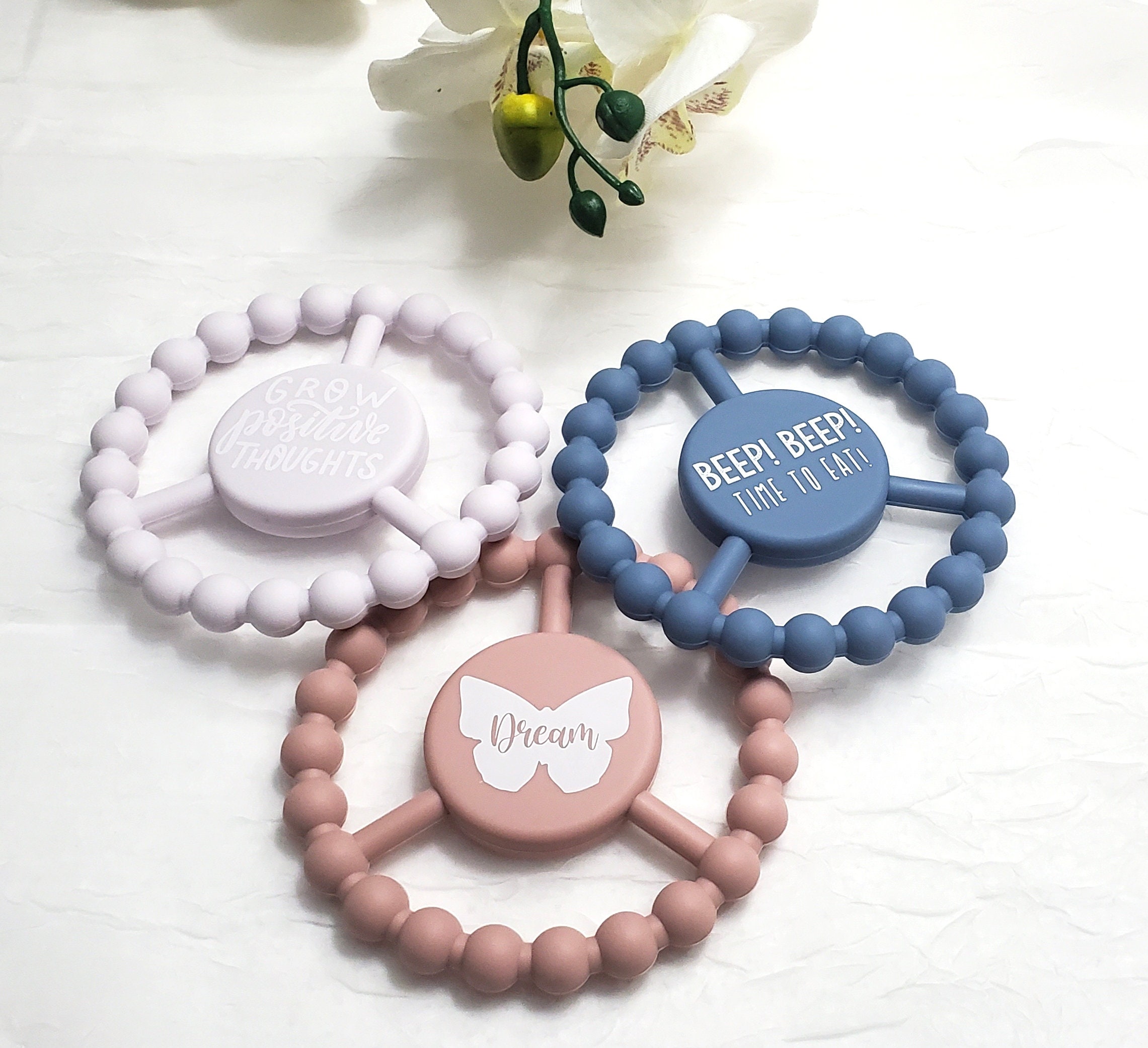 Silicone Baby Teether, Organic Baby Teething Ring, Teether for Mouth ...