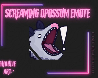 Screaming Opossum ANIMATED Emote for Twitch, Discord, Youtube, Kick| ID ...