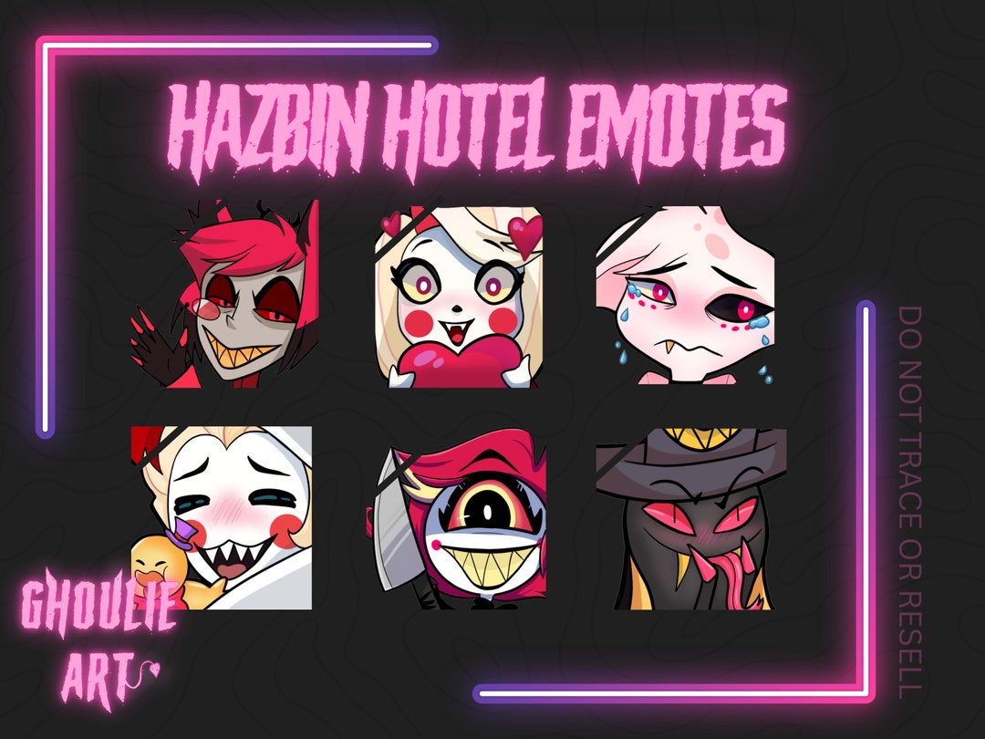 Hazbin Hotel Assorted Emote 6 Pack | Twitch & Discord - Etsy