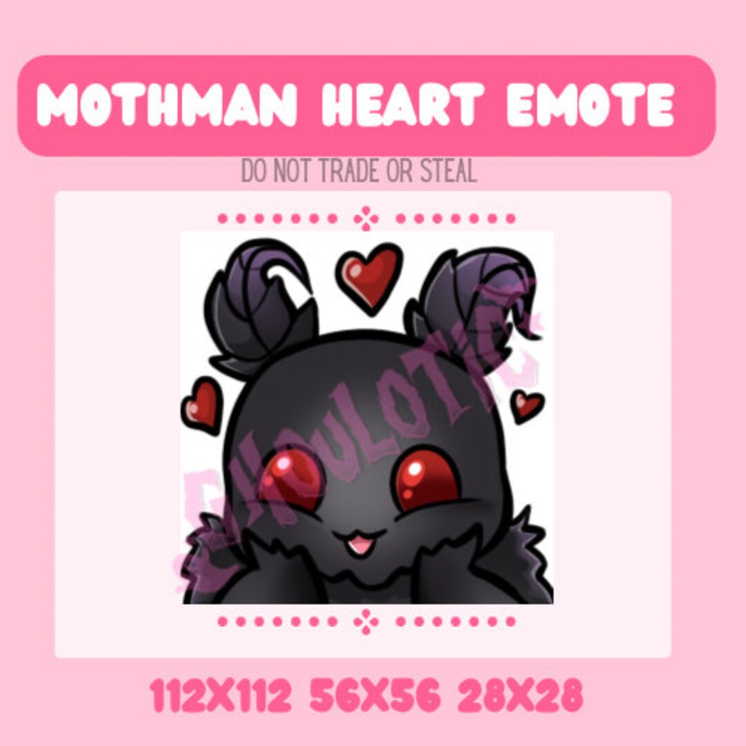 Mothman Emote for Twitch & Discord - Heart - Etsy