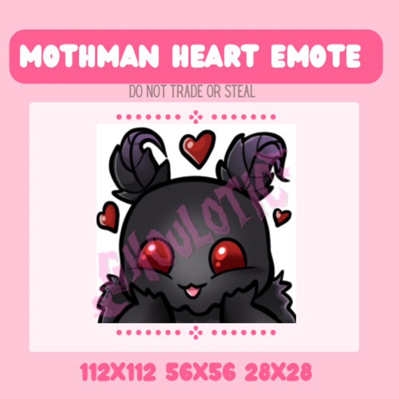 Mothman Emote for Twitch & Discord - Heart - Etsy
