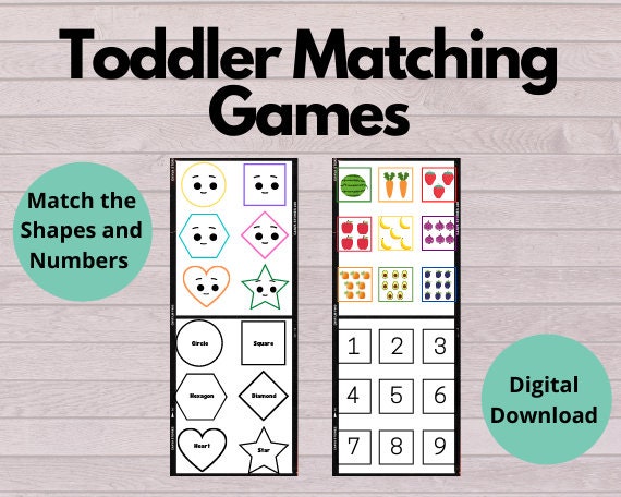 Matching Games Learning Activities Early Learning - Etsy