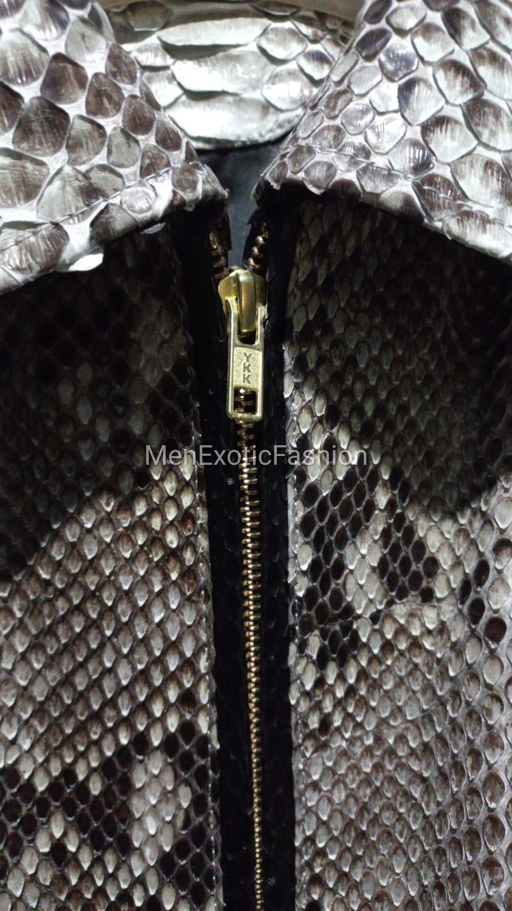 White and Black Exotic Genuine Python Jacket, Moto Jacket, Leather ...