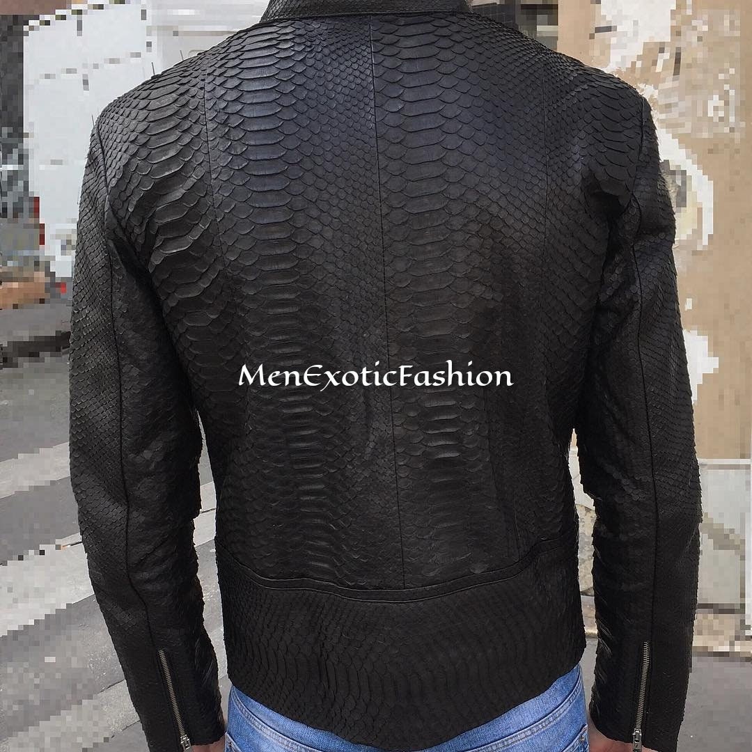 Viking Black Exotic Genuine Python Jacket,python Skin Purse,genuine ...