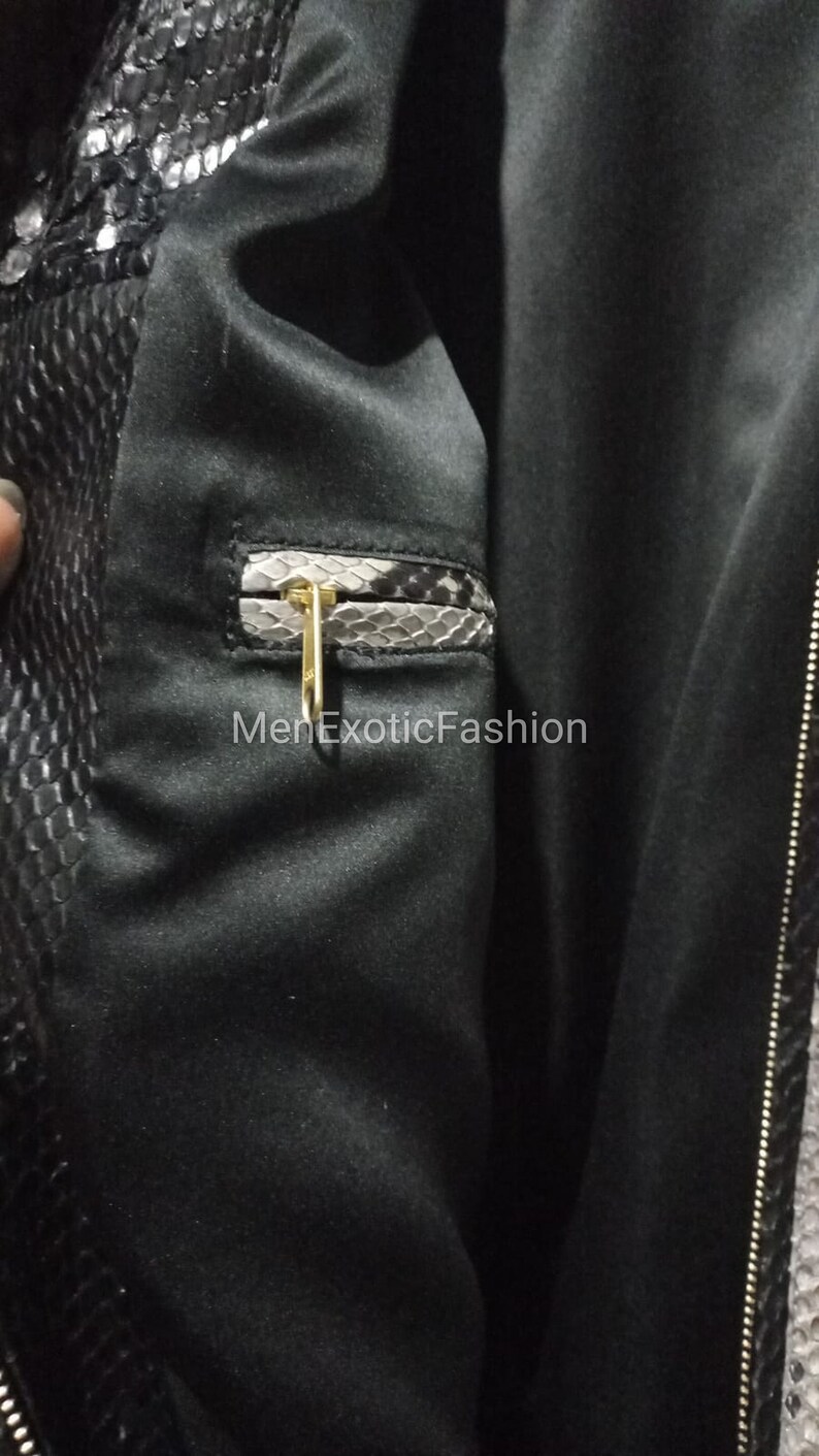 White and Black Exotic Genuine Python Jacket Moto Jacket - Etsy