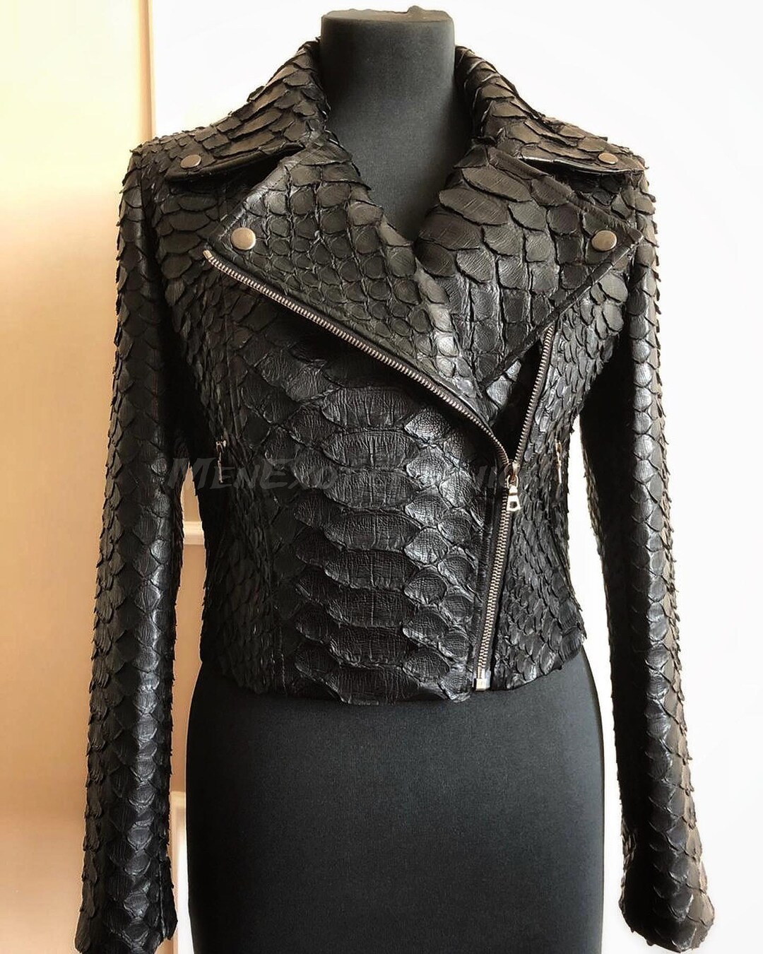 Dragon Black Exotic Genuine Python Jacket King Snake Skin Jacket ...