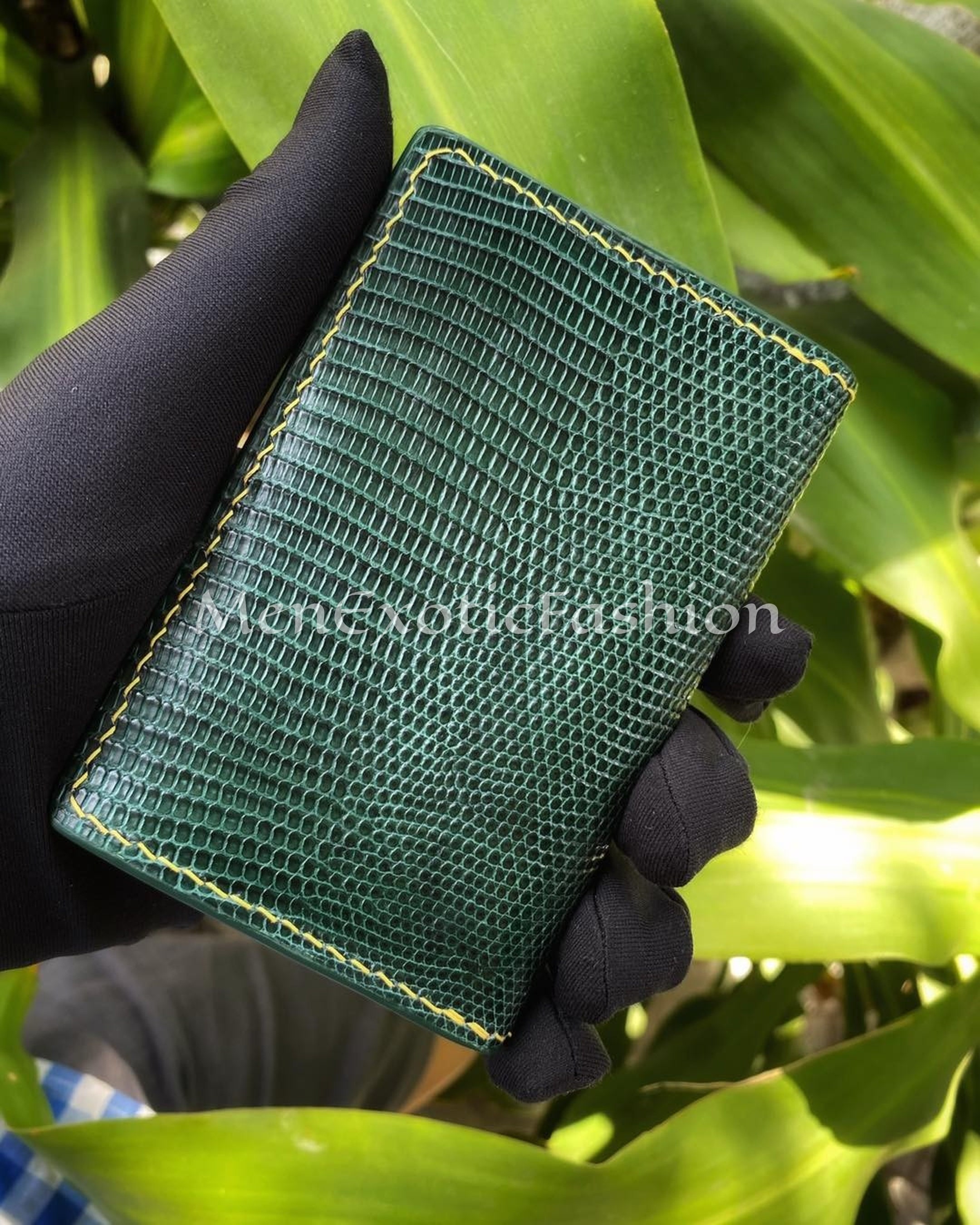 Green and Red Genuine Lizard Wallet, Lizard Wallet, Lizard Skin Purse ...