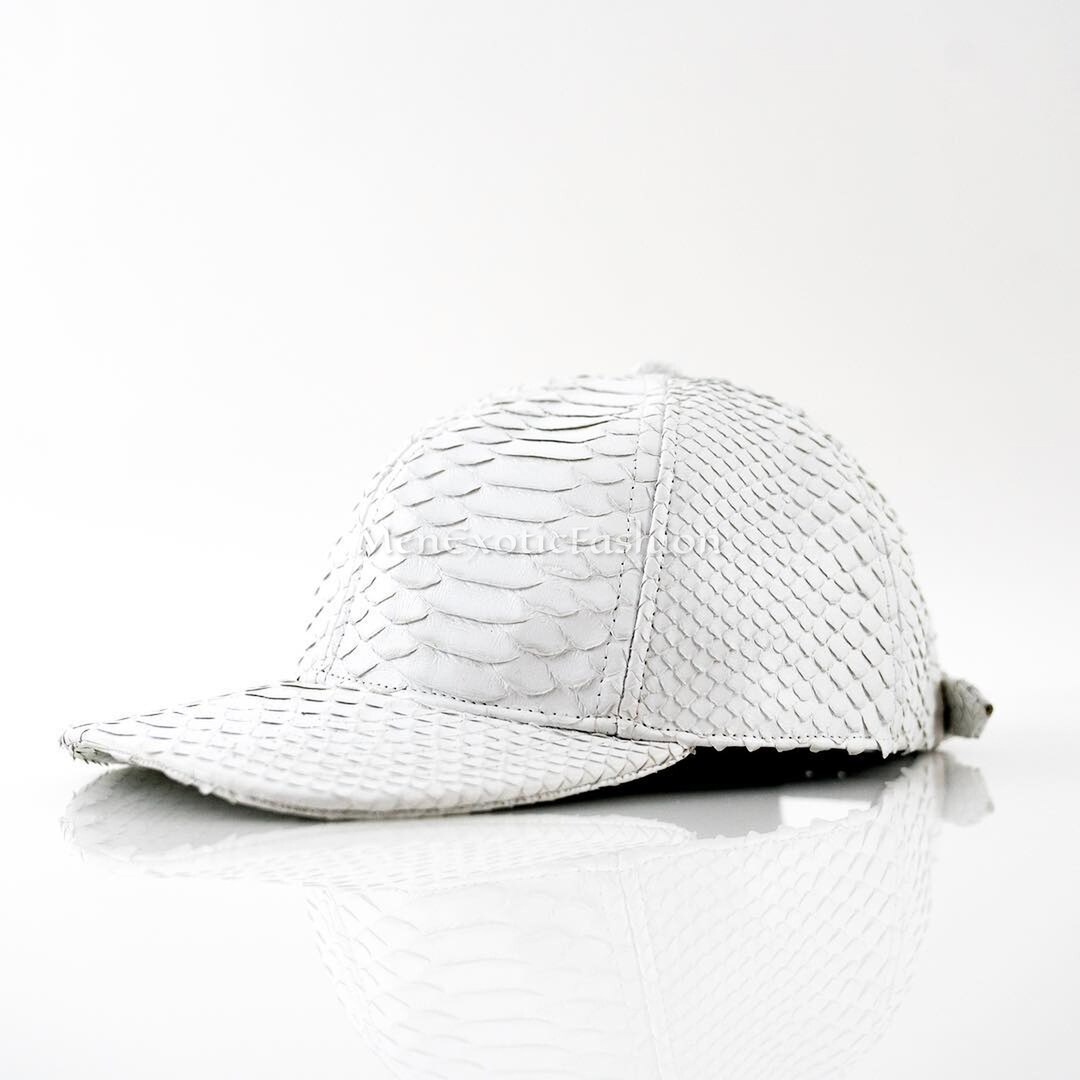 White Exotic Genuine Python Caps, Python Hats, Real Snake Skin - Etsy