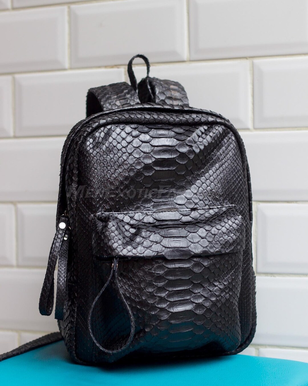 Dragon Black Exotic Genuine Python Backpack King Snake Skin Backpack ...
