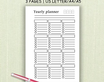 Yearly to Do List - Etsy