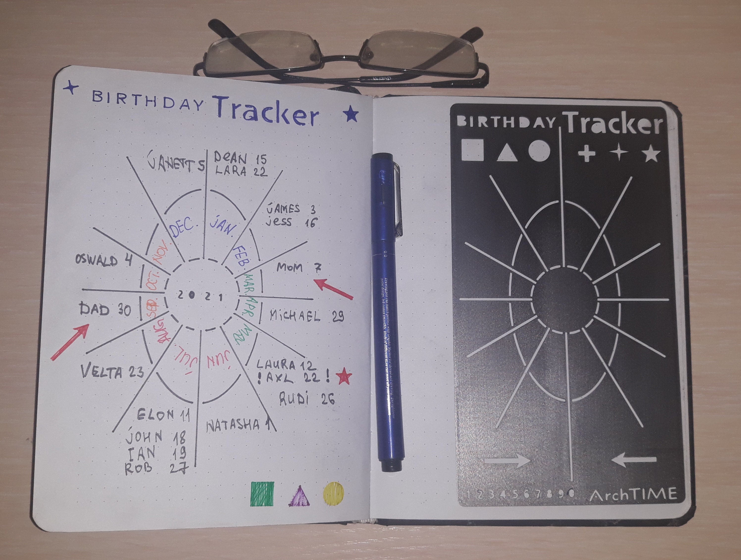 Bullet Journal Stencil, Planner Stencil, Birthday Stencil, Birthday ...