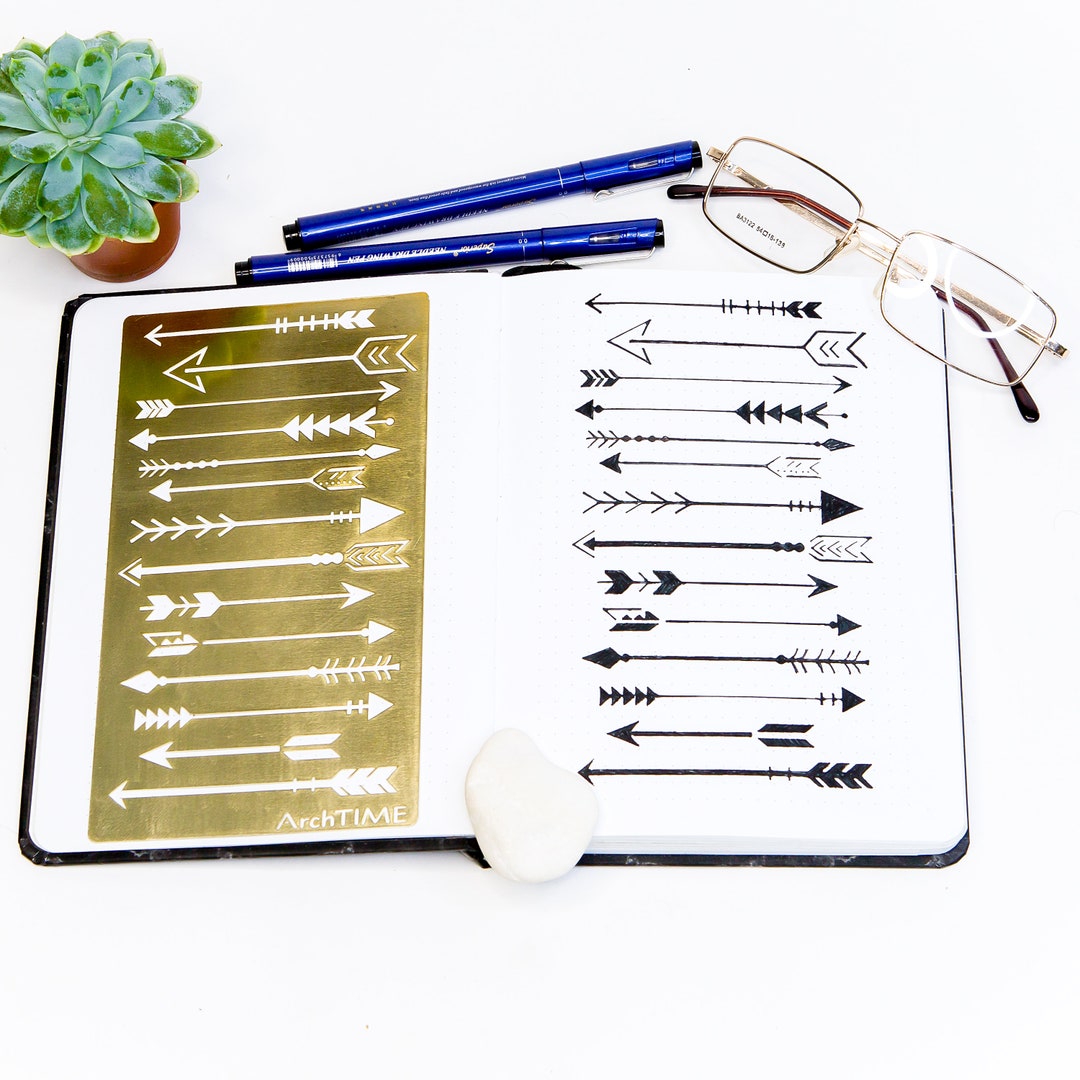 Bullet Journal Stencil, Planner Stencil, Arrow Stencil, Rustic Arrow ...