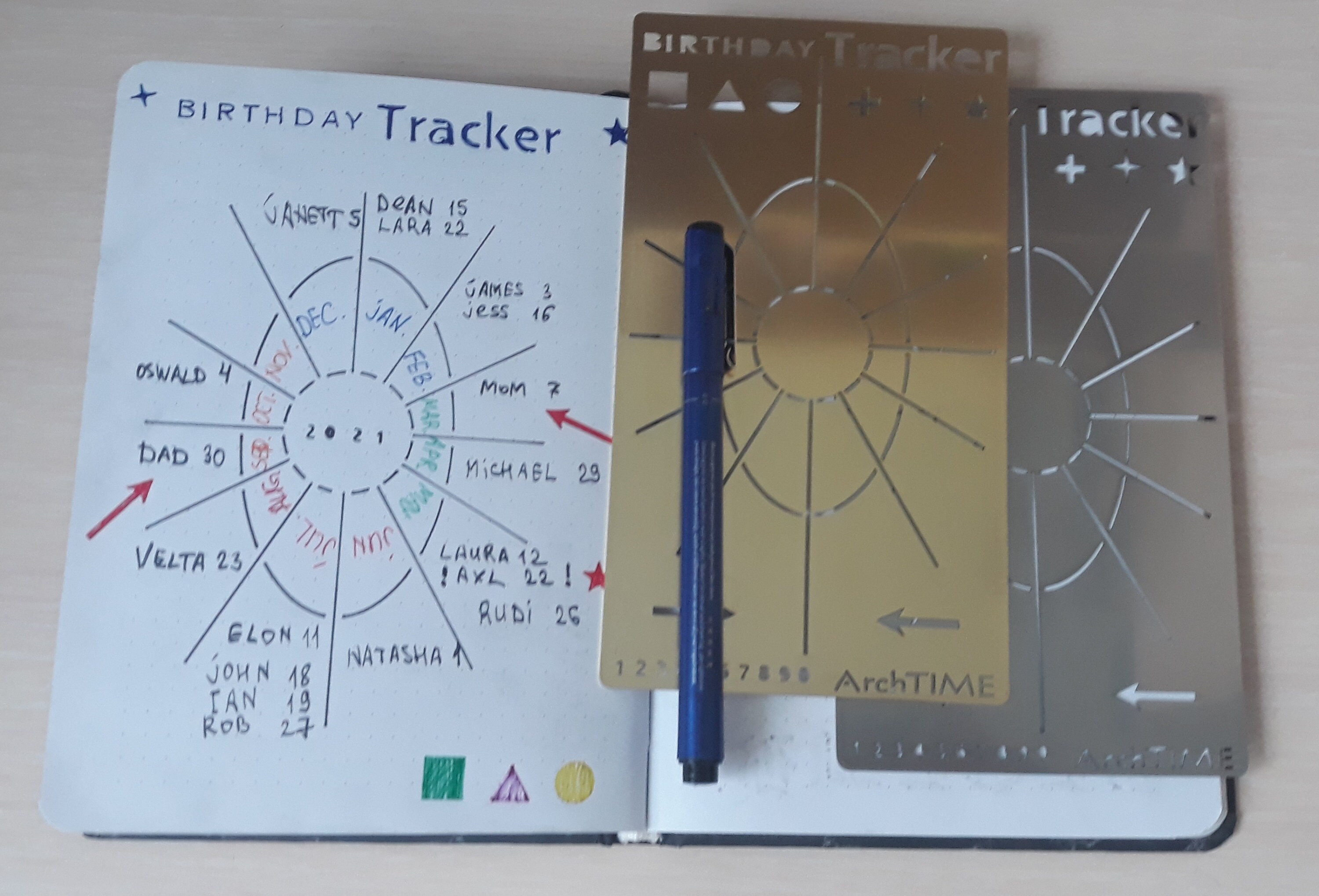 Bullet Journal Stencil, Planner Stencil, Birthday Stencil, Birthday ...