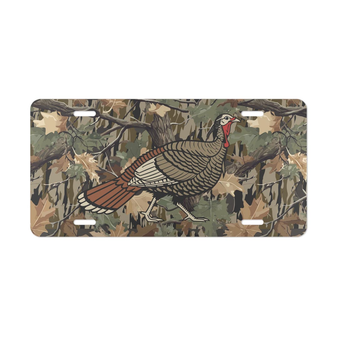 Wild Turkey Camo Hunting License Plate | Hunting License Plate - Etsy