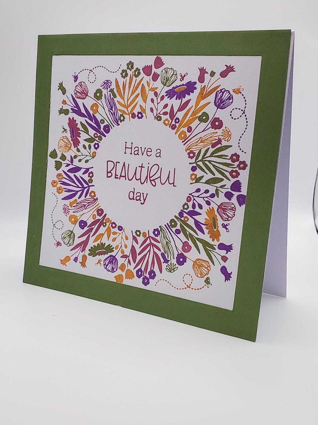 Have a Beautiful Day Hand Stamped Greeting Card - Etsy
