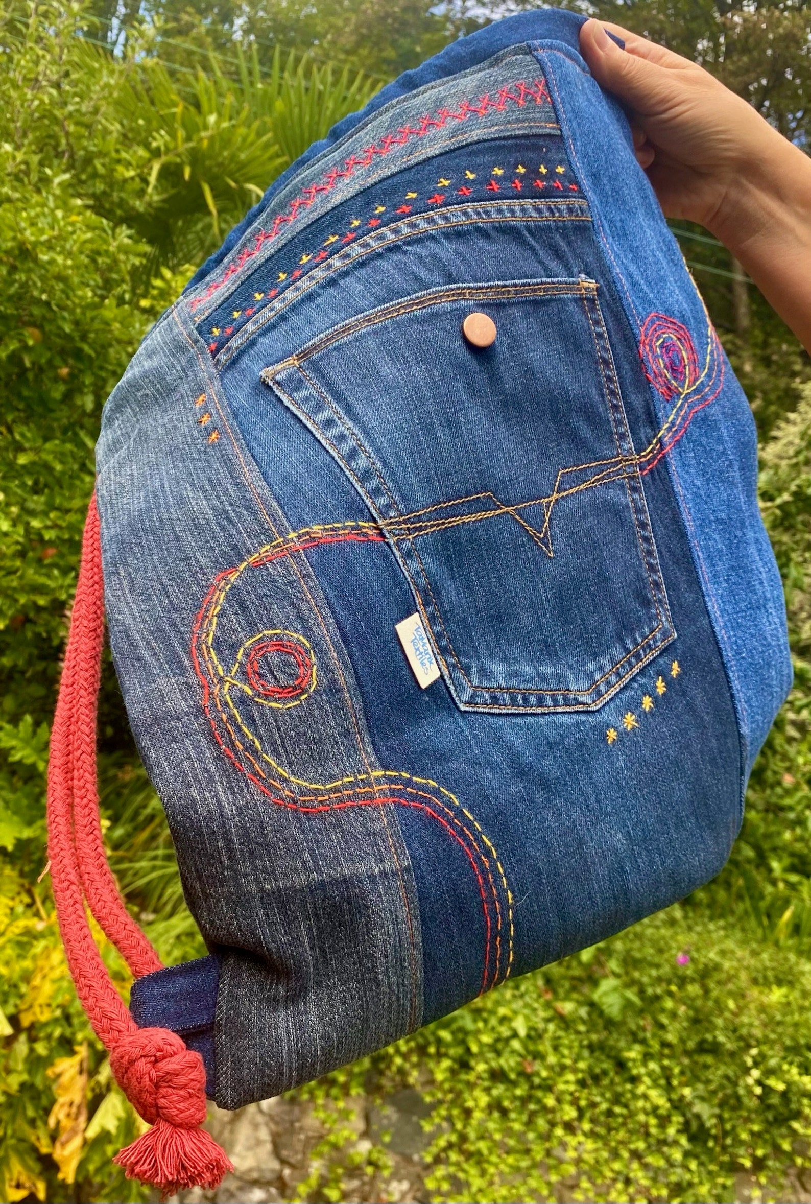 Unique Rucksack. Sashiko Inspired Hand Stitching. Handmade From Up ...