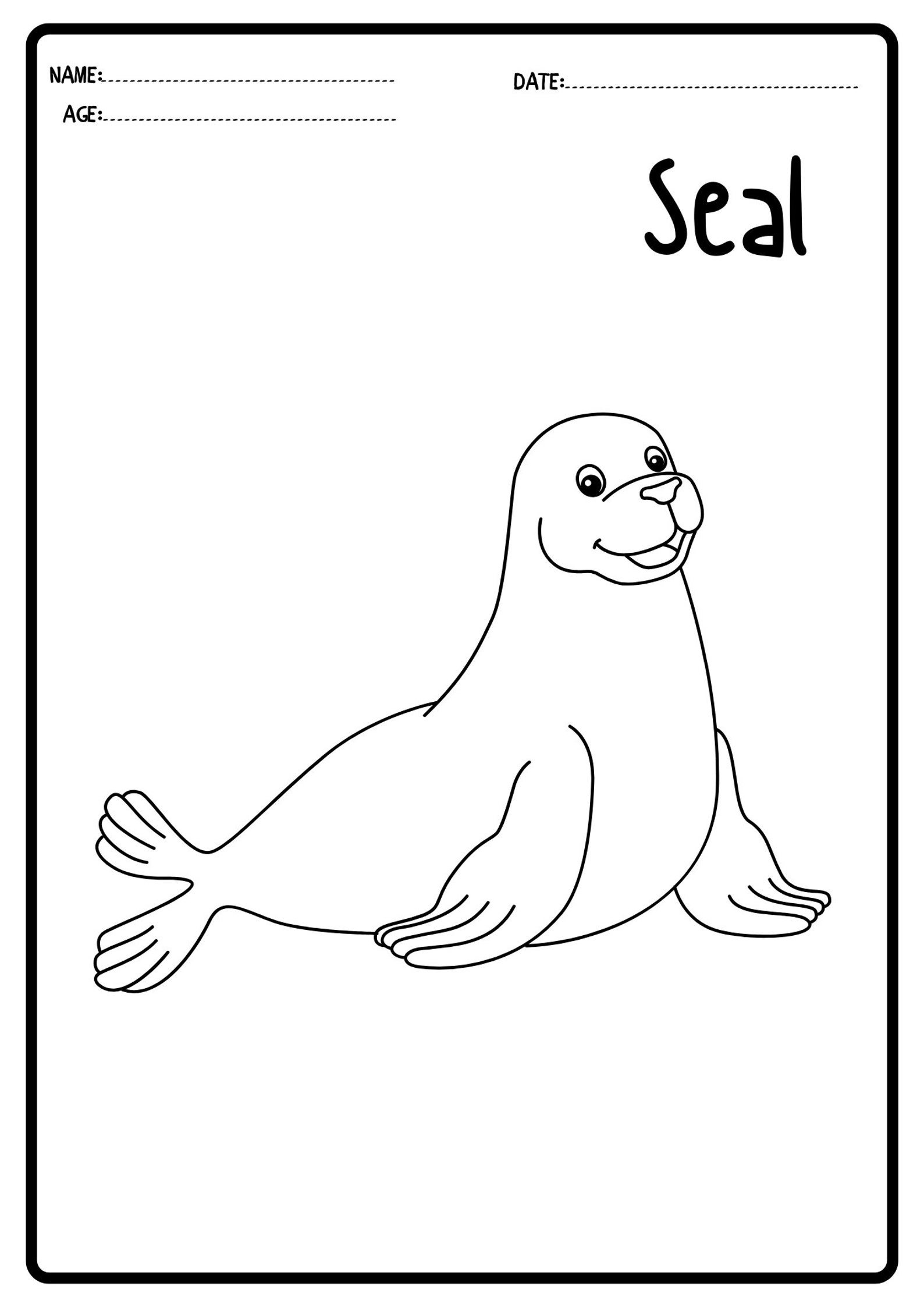 Sea & Ocean Animals Thematic Joyful Coloring Pages for 3,4,5,6,7 Year ...