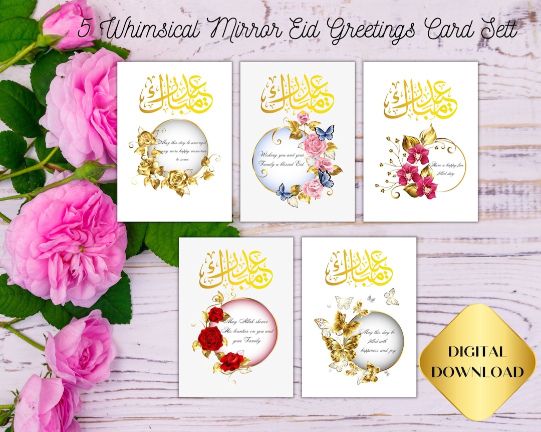 Eid Mubarak Cards/whimsical Mirror/eid Al Fitr/adha Greetings/eid ...