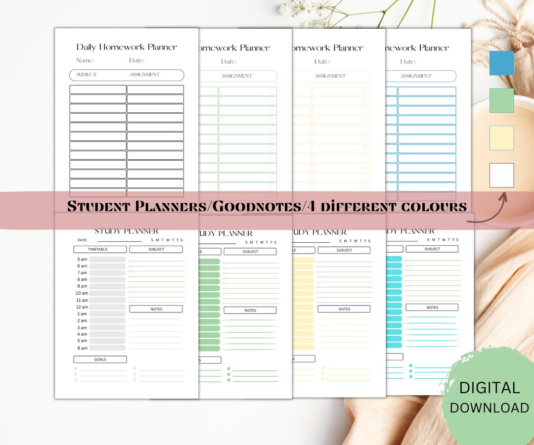 Digital Student Planner/digital Planner/goodnotes Planner/2023-2024 ...