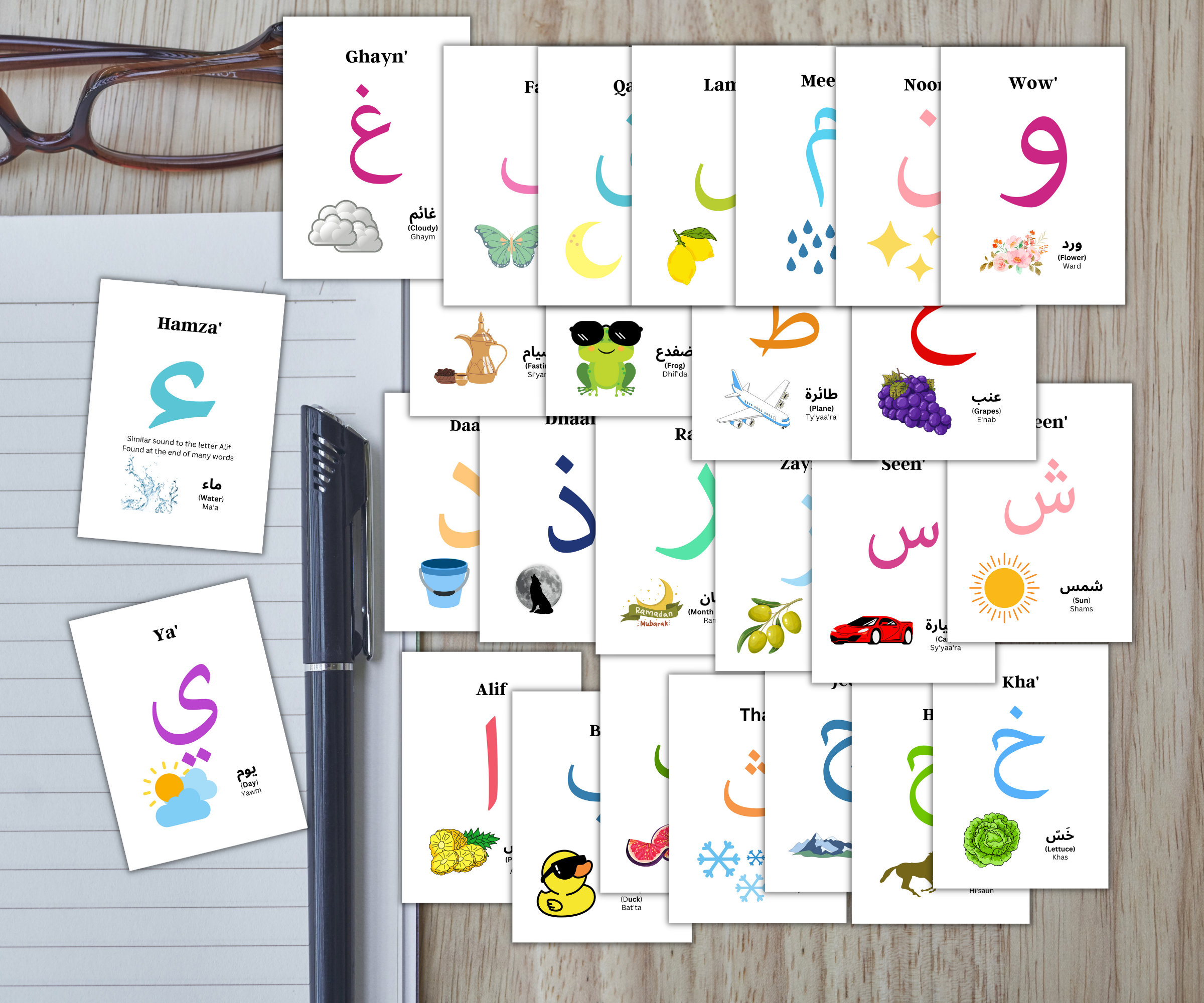 Arabic Alphabet Digital Flashcards/ Printable Flashcards/kids/educators ...