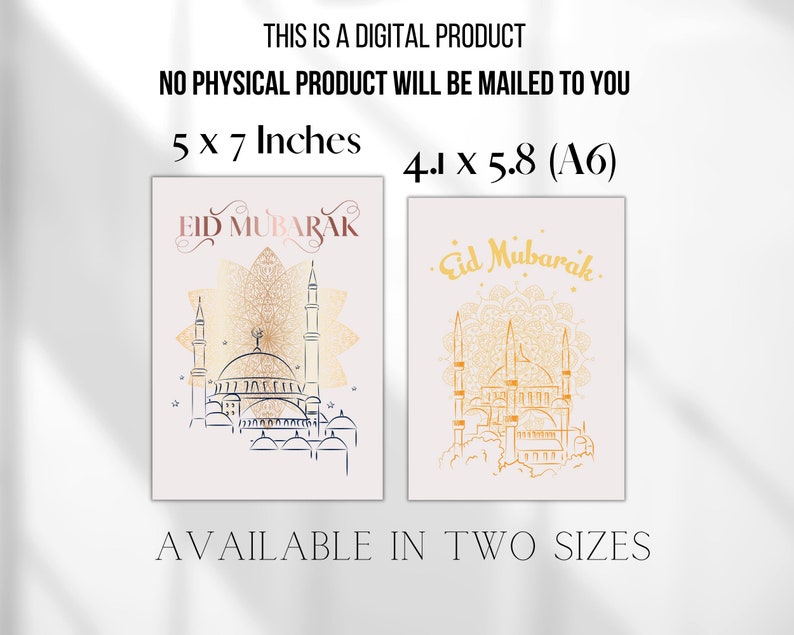 Eid Mubarak Cards/masjid Themed Card Set/eid Al Adha/fitr Greetings/eid ...