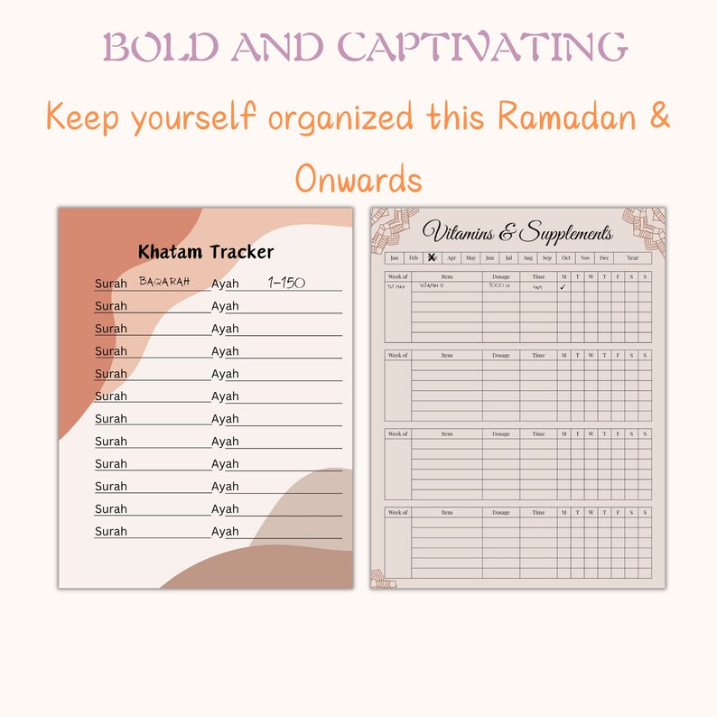 Ramadan Planner/meal Planner/2024/ramadan Mubarak/khatam Guide/surah ...