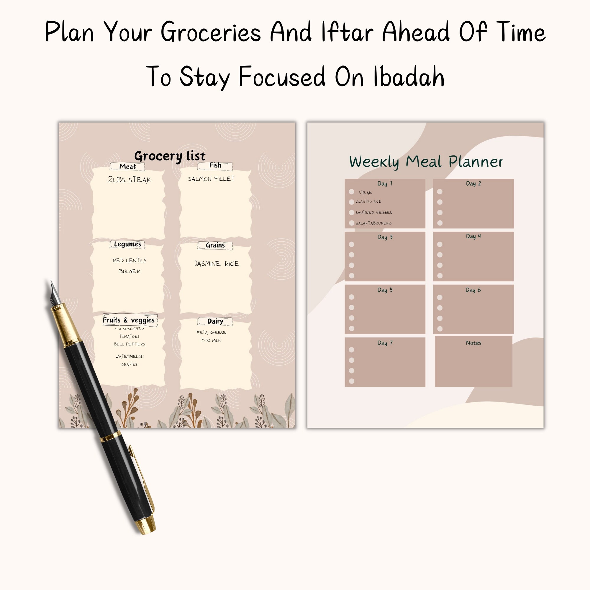 Ramadan Planner/meal Planner/2024/ramadan Mubarak/khatam Guide/surah ...