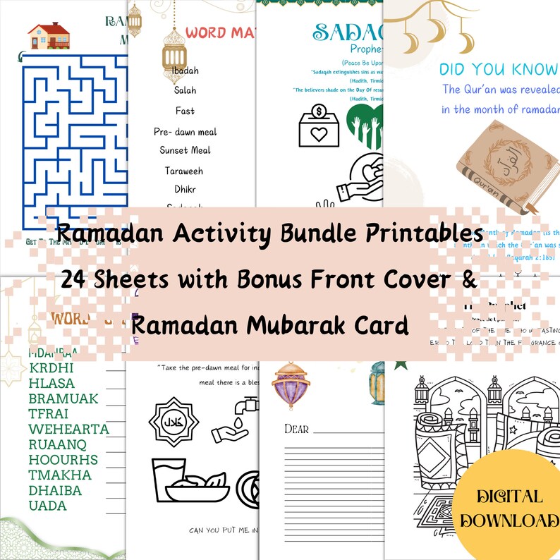 Ramadan Mubarak/ramadan Activity Printable/ramadan Gifts/children ...