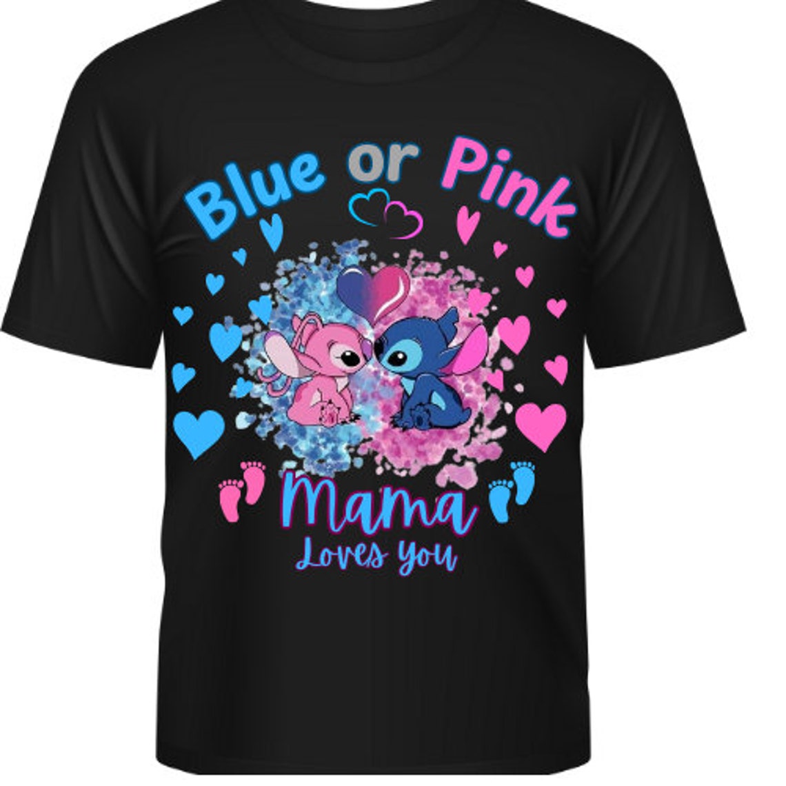 Stitch Gender Reveal Shirts PNG Bundle - Etsy