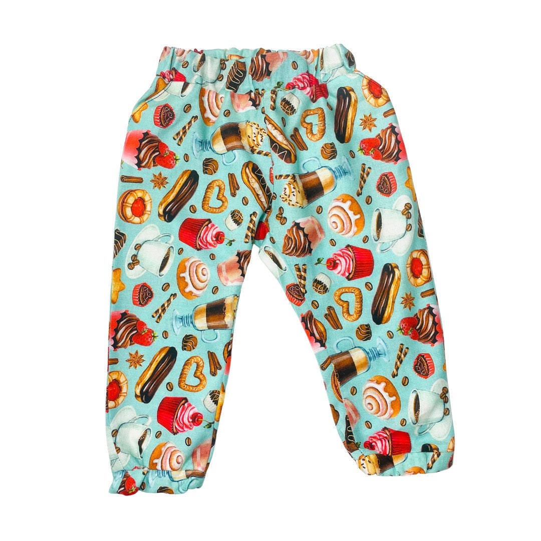 Toddler Pants, Pants in Candy Land Fabric, Donut Pastry Candy Cupcake ...
