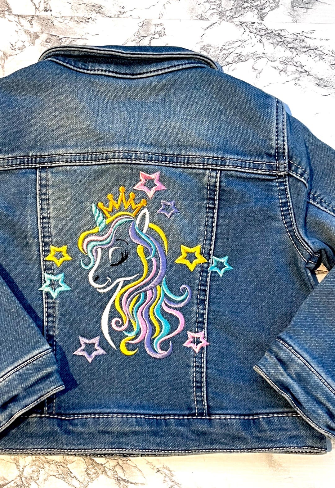 Unicorn Denim Jacket for Kids, Custom Monogram Gift, - Etsy