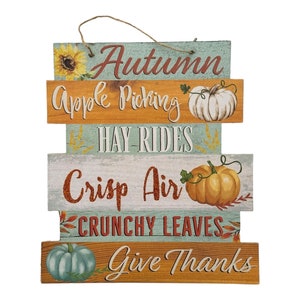 Thankful Fall Autumn Sign & Matching Ribbons Bundle Set, DIY Wreath ...