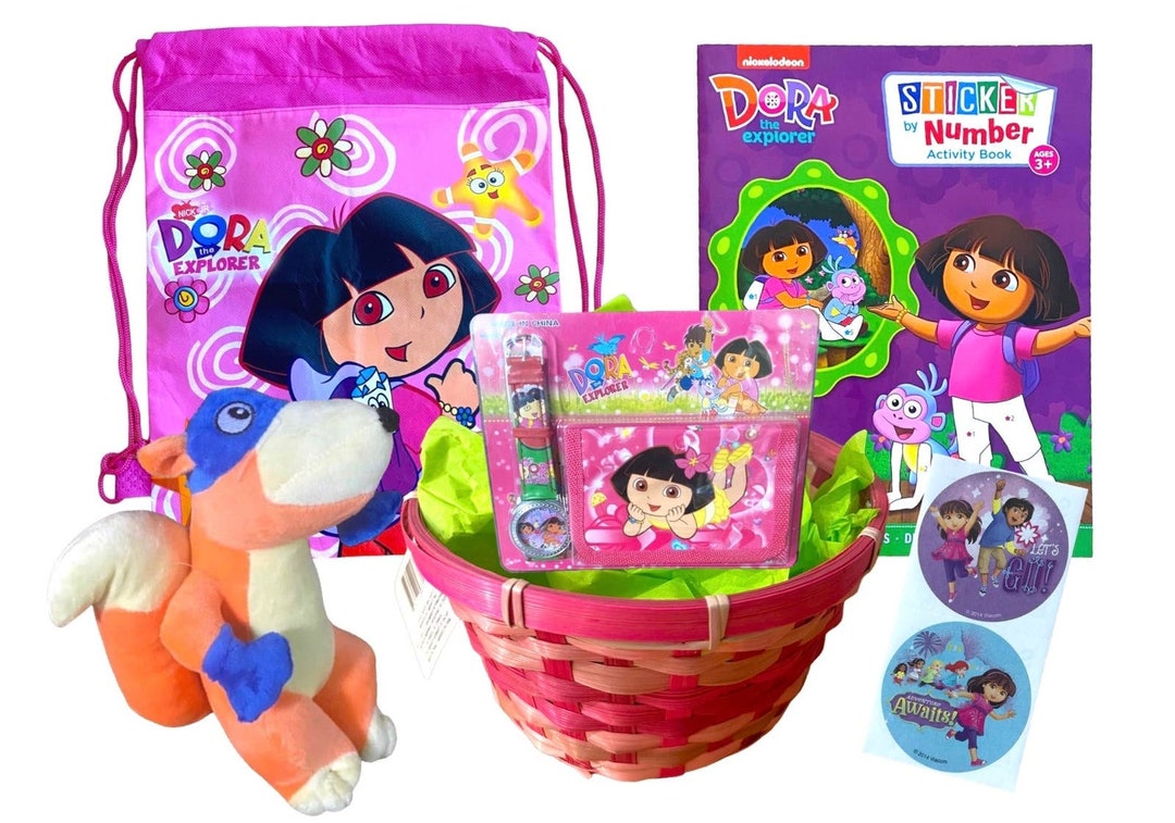 Dora the Explorer Girls Easter Basket Gift Set, Plush Swiper Fox ...