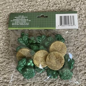 Shamrock & Gold Coin Filler, 20 Pieces Saint Patricks Day Foam Glitter ...