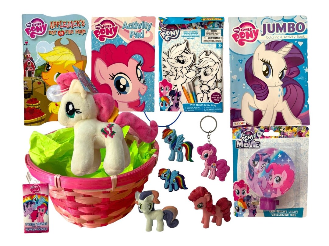 My Little Pony Easter Basket – Plush Toy, Figures, Coloring Book ...