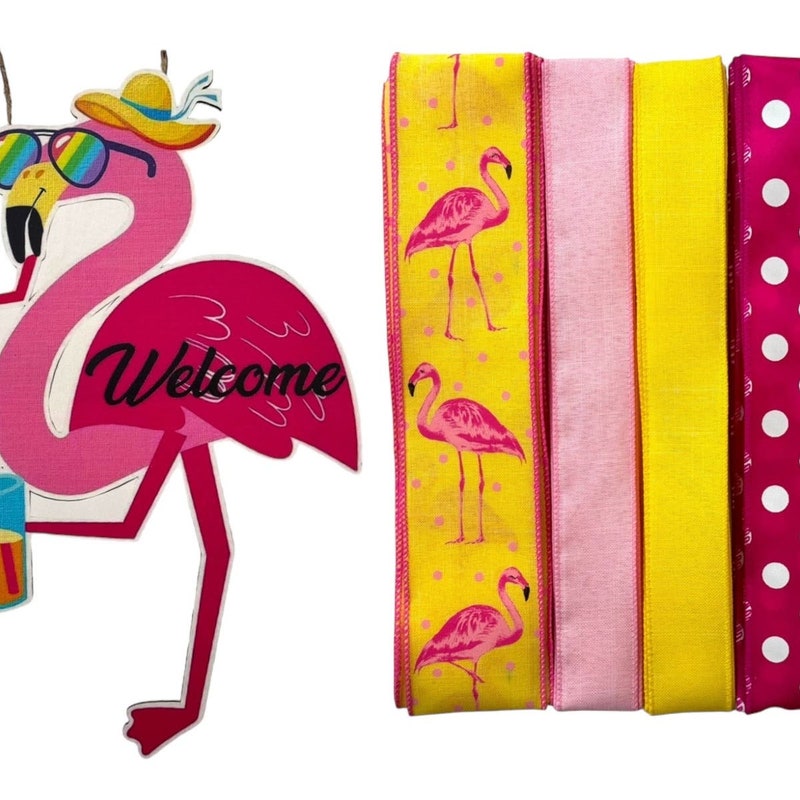 Flamingo Ribbon Wired - Etsy
