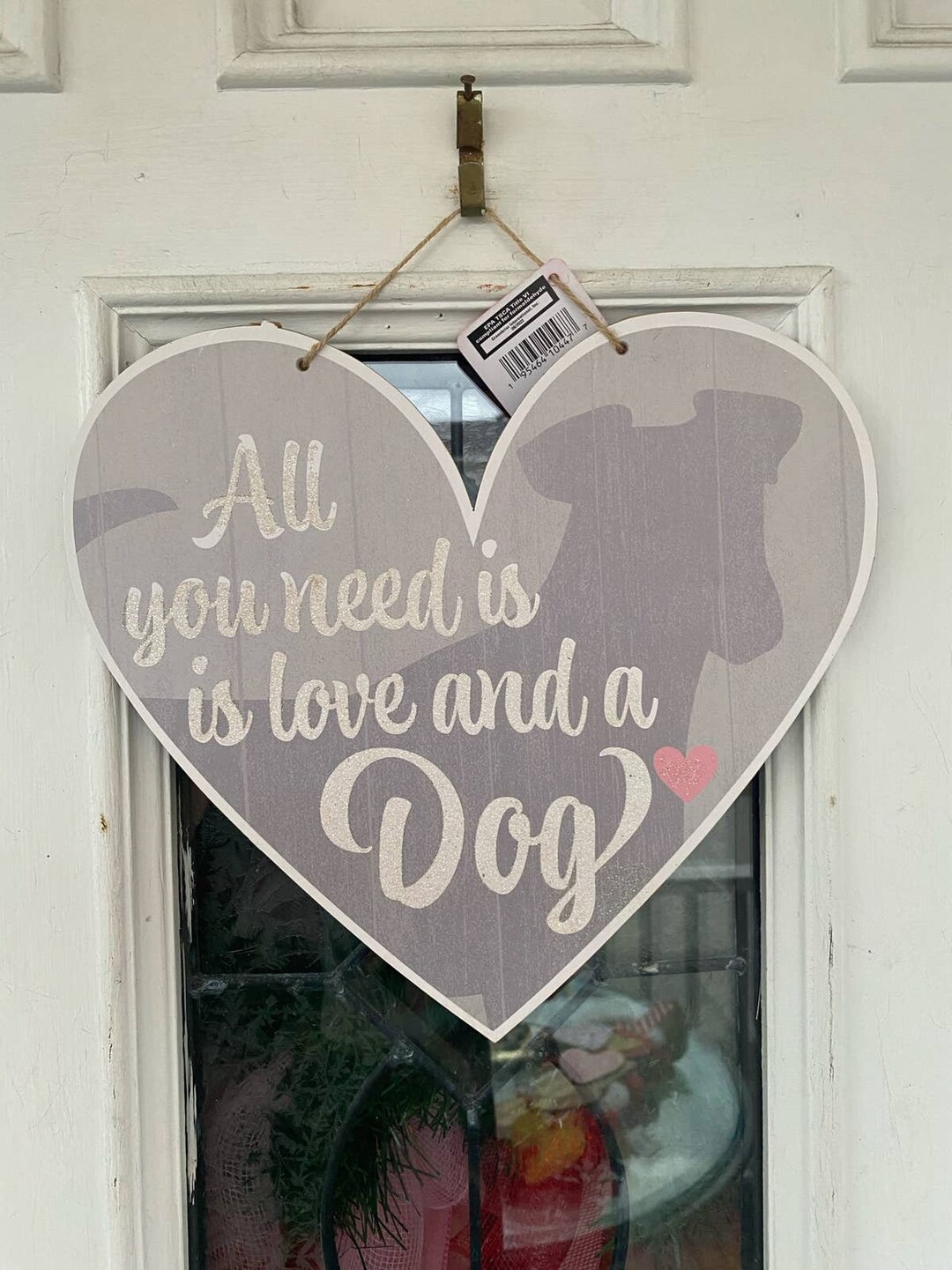 All You Need is Love Dog Sign, Paw Print Heart Sign, Dog Wall Plaque ...