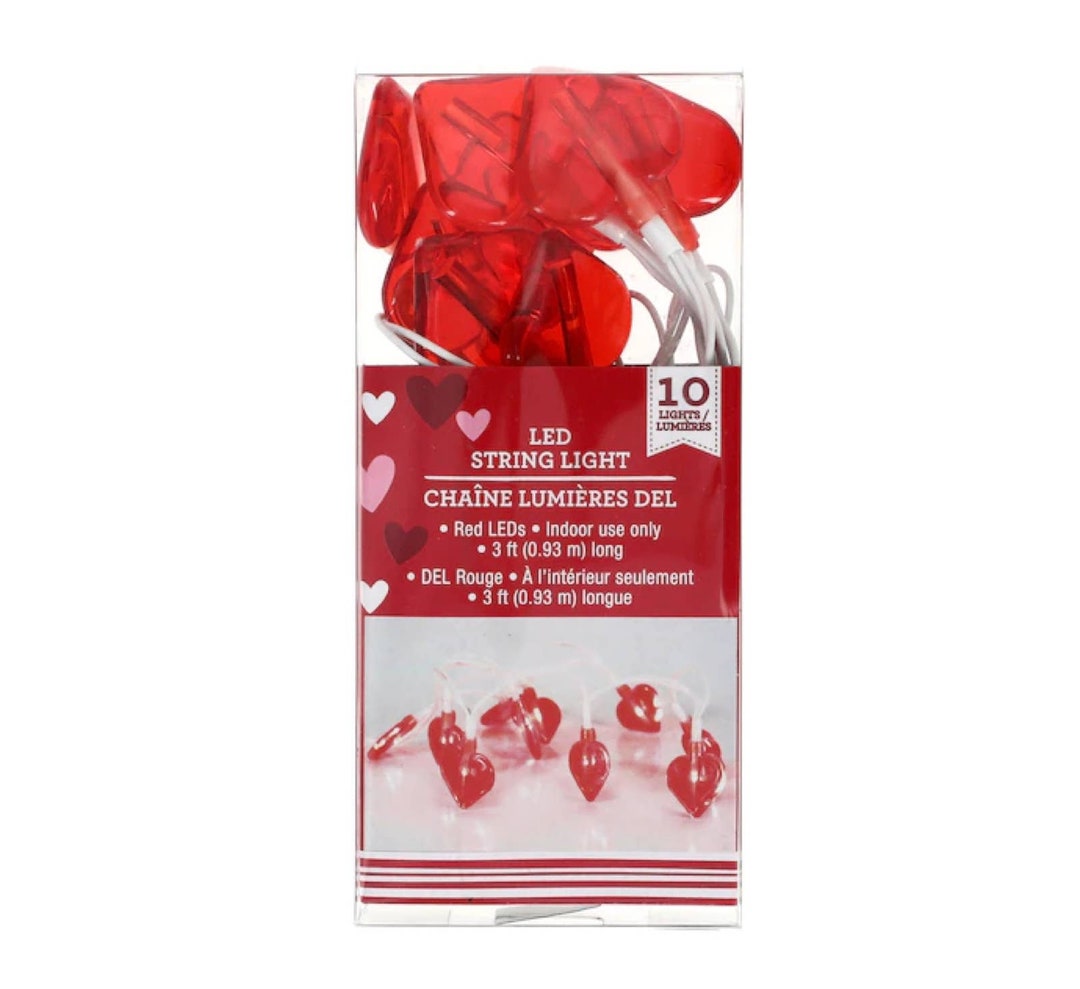 Heart Lights, Heart Shaped Lights, 3-ft. Strand of Valentine's Day 10 ...