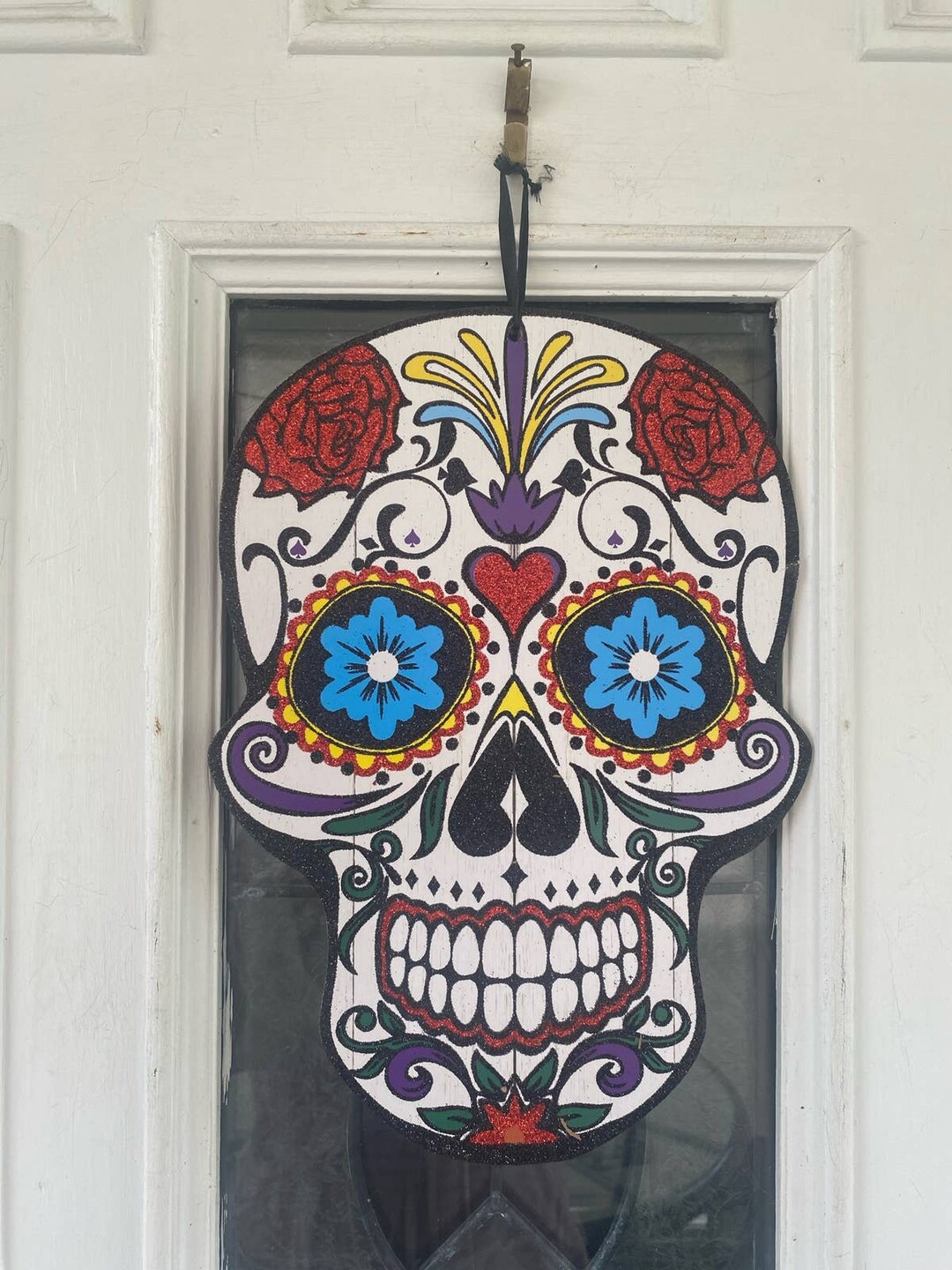 Day of the Dead Sugar Skull Los Dias De Los Muertes Halloween Wreath ...