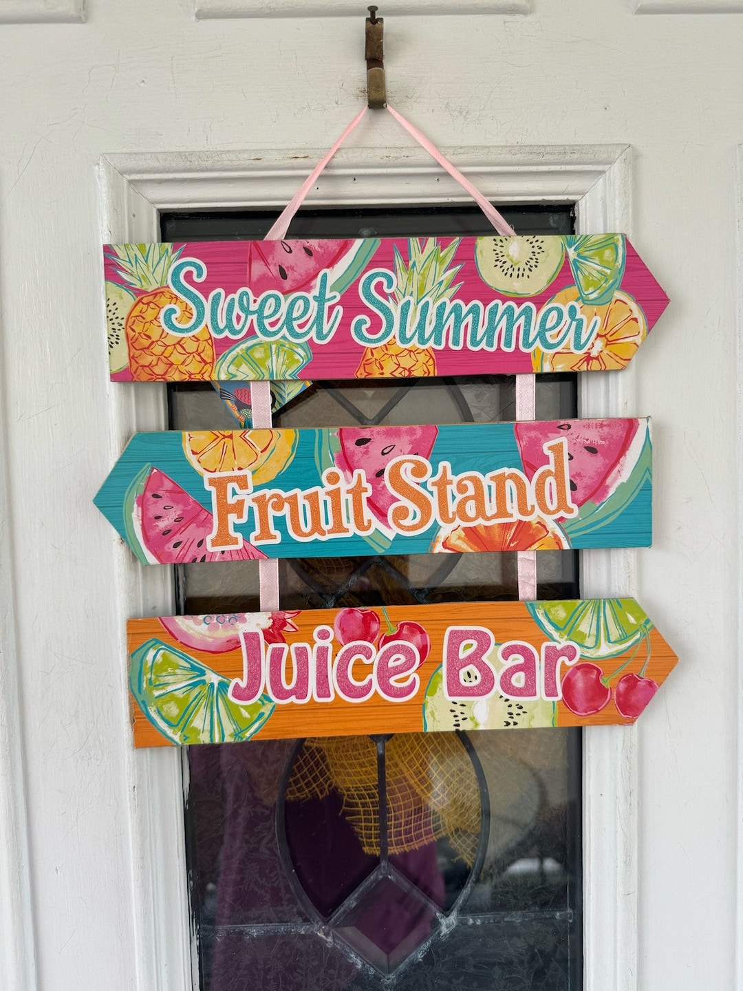 Sweet Summer Fruit Stand Juice Bar Sign - Colorful Tropical Decor for ...