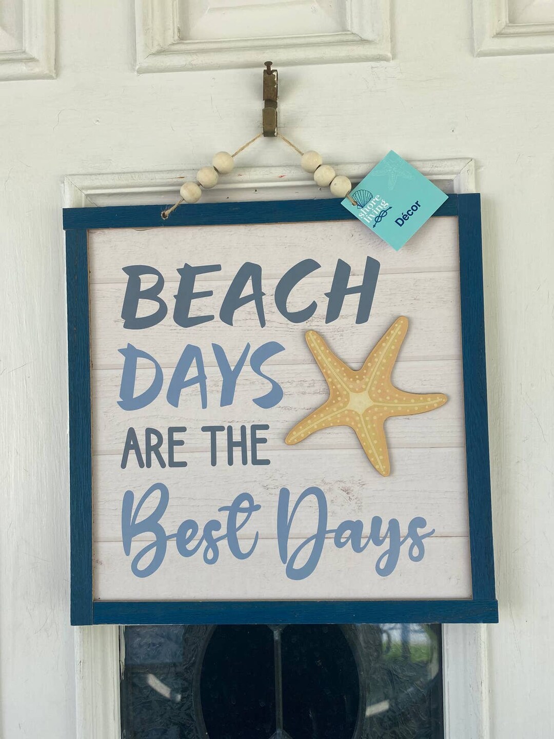 Beach Wreath Sign, Ocean Sign, Coastal Sign, Starfish Sign, Beach Days ...