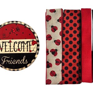 Welcome Friends Ladybug Ribbon & Sign Bundle, DIY Spring and Summer ...